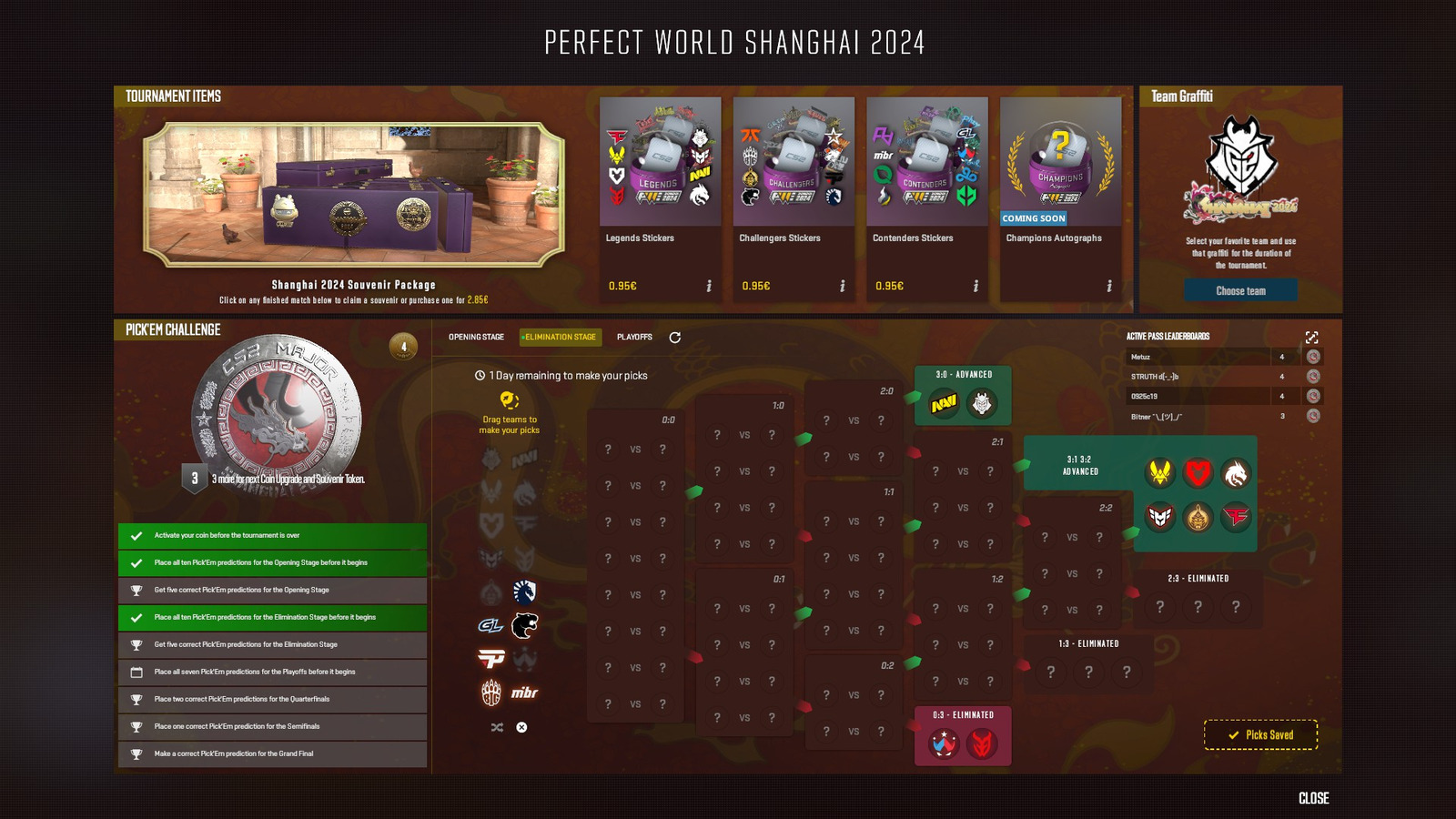 Best Elimination Stage Pick'Ems for Shanghai Major 2024. Pickems from ...