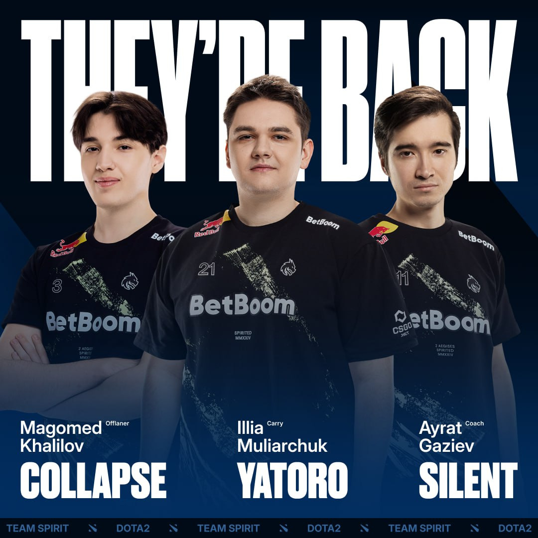 Yatoro, Collapse и Silent вернулись в Team Spirit — Escorenews