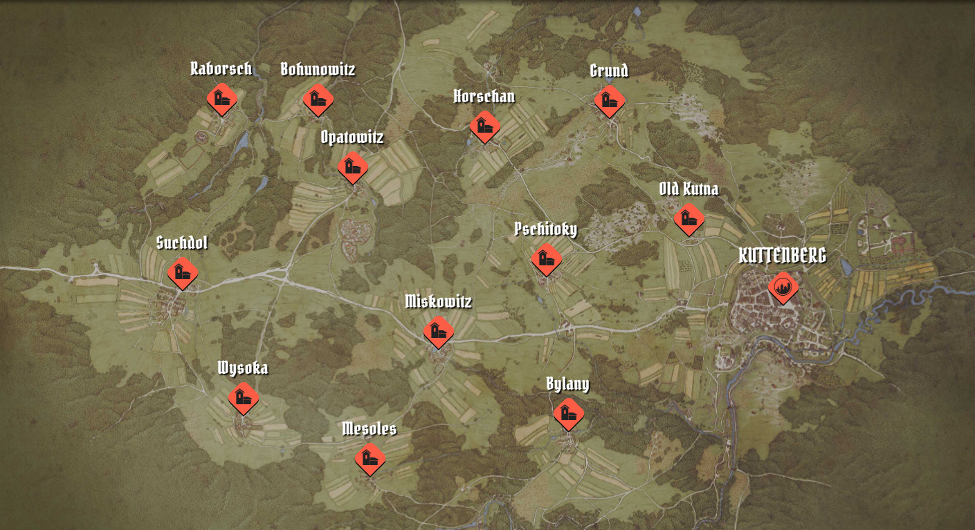 Interactive map of Kingdom Come Deliverance 2. How to find NPCs ...