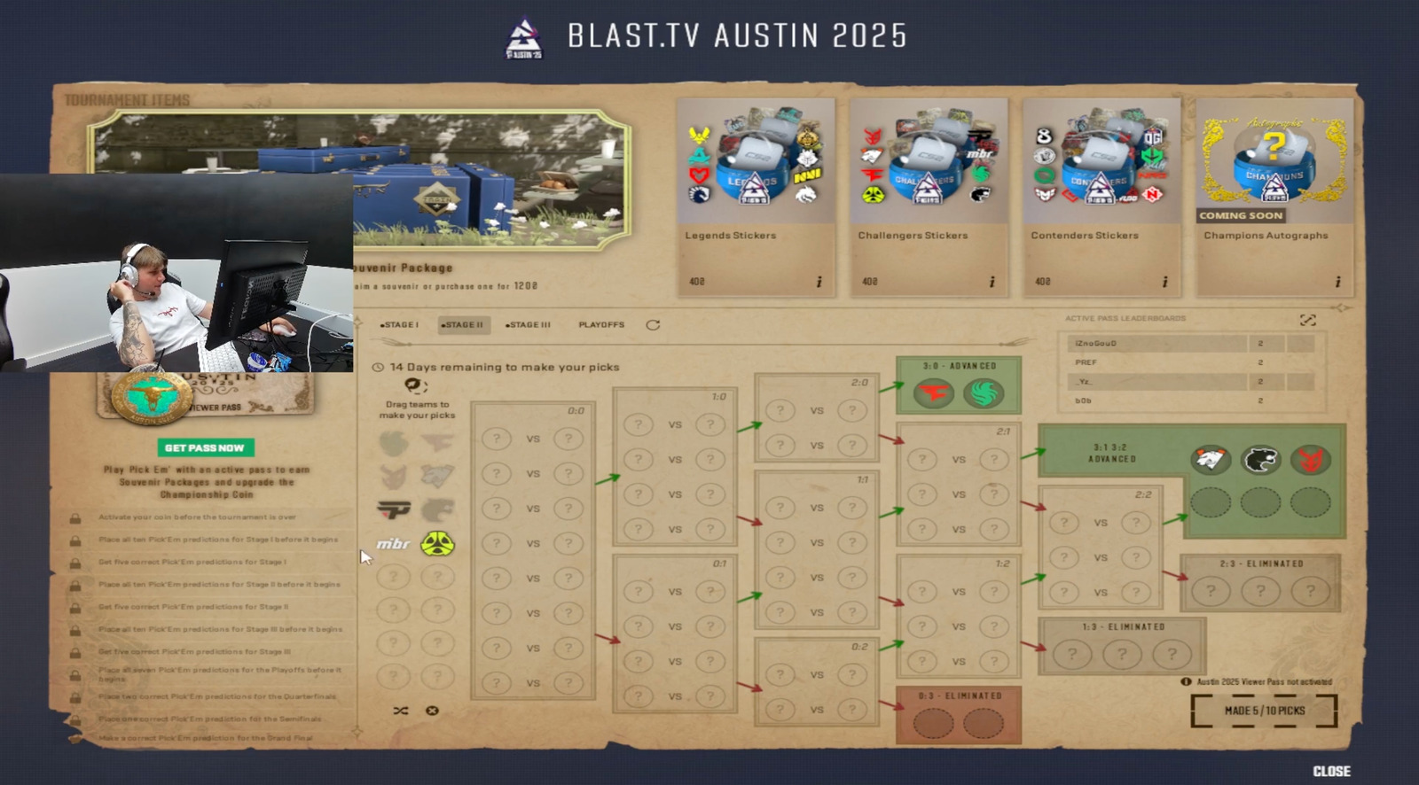 S1mple shows his BLAST Austin Major Pick'Ems — Escorenews