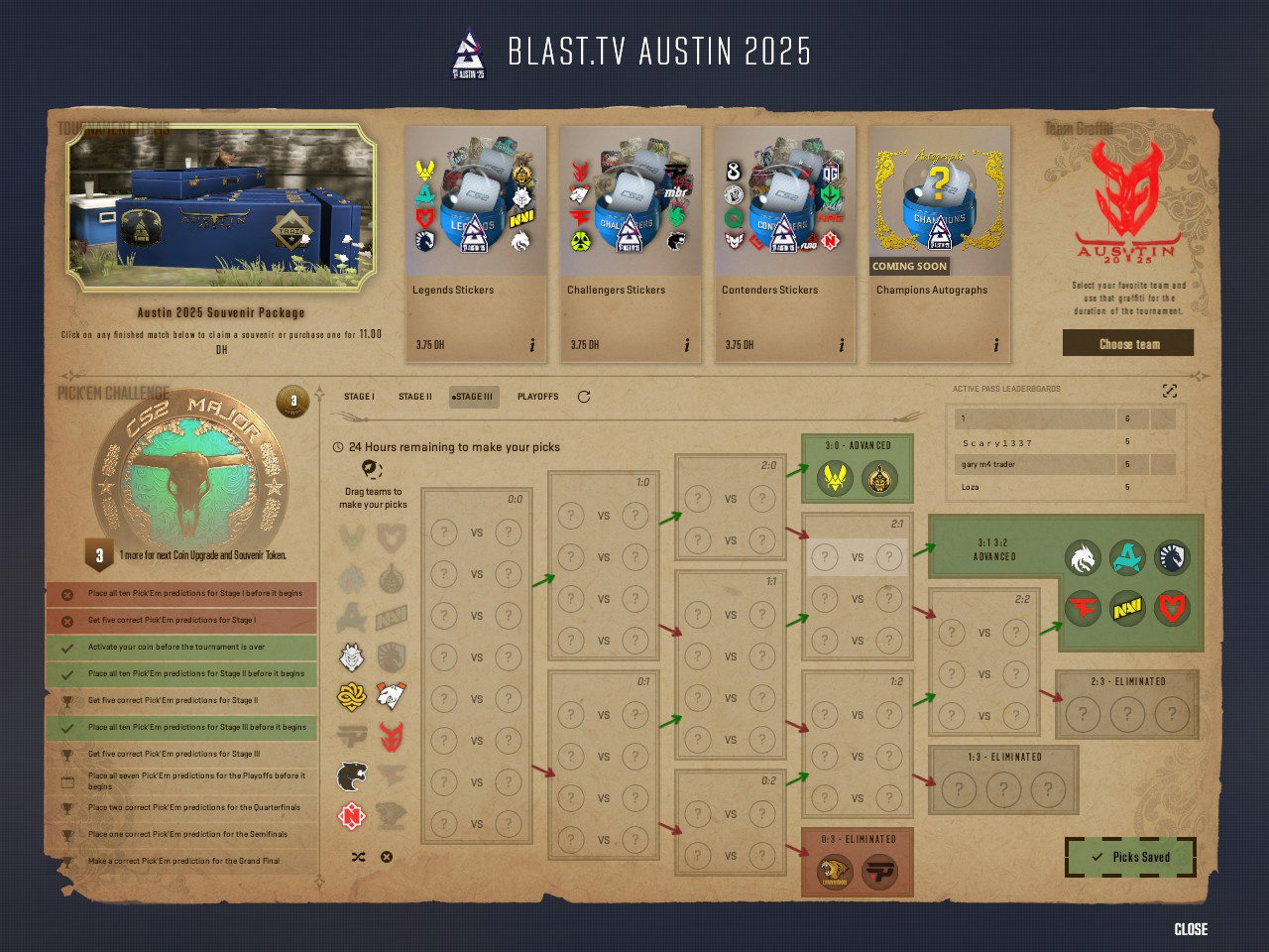 Best Pick'Ems for Stage 3 of BLAST Austin Major 2025. Pro player and ...