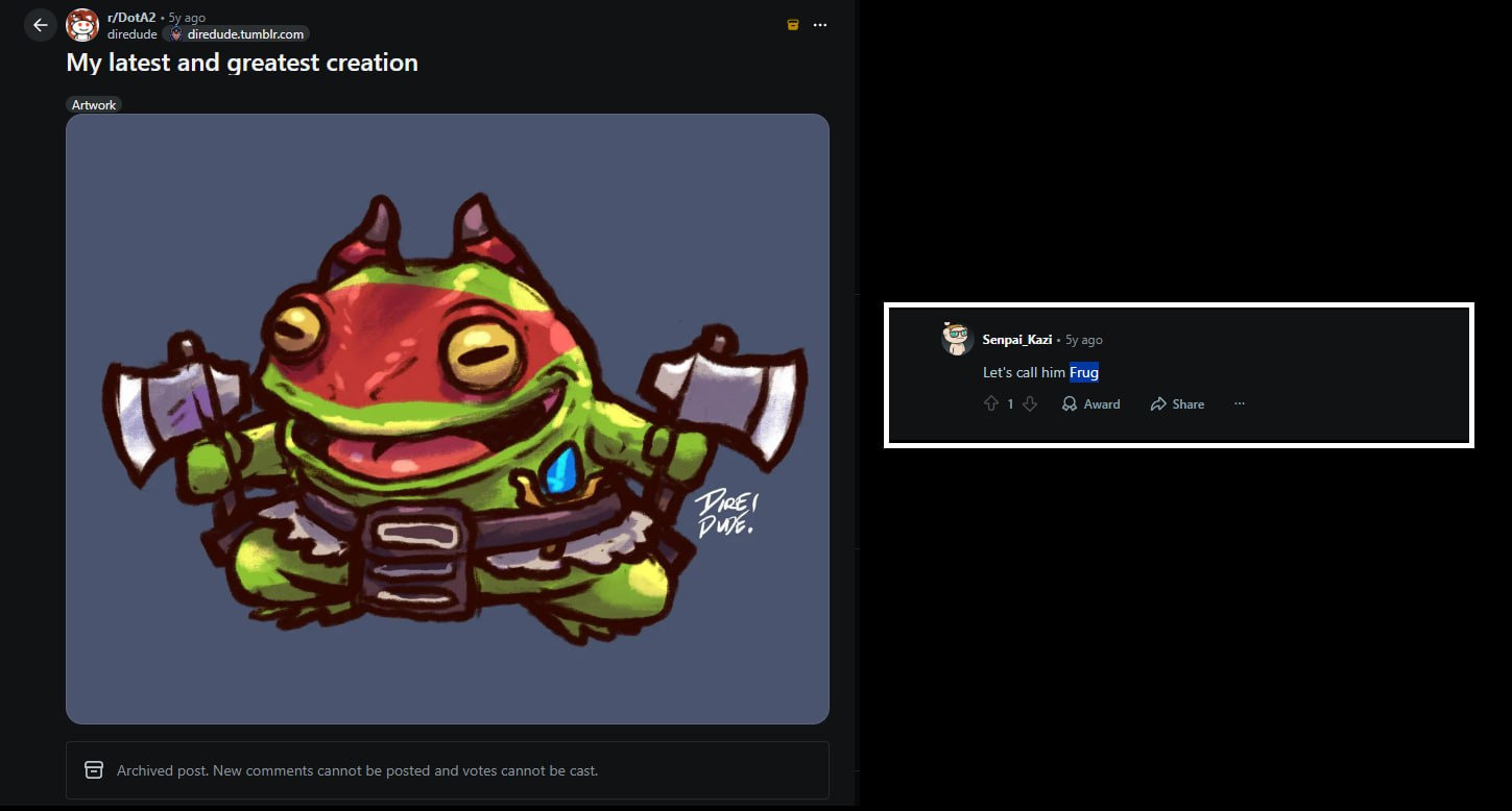 Изображение лягушки Frug нашли в сети — его создали ещё в 2020 году ...