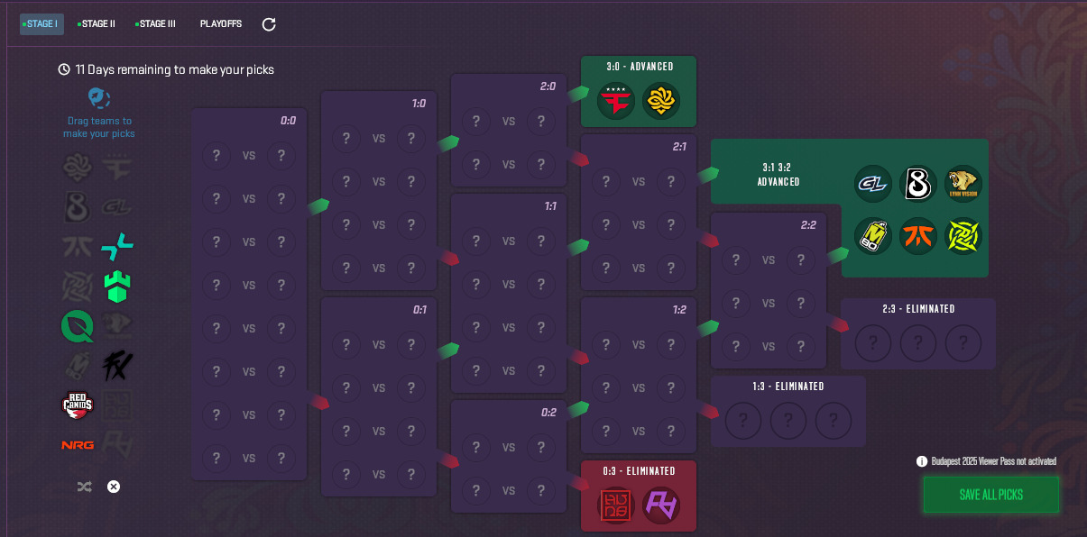 Best Pick'Ems for Stage 1 of StarLadder Budapest Major 2025. Pickems ...