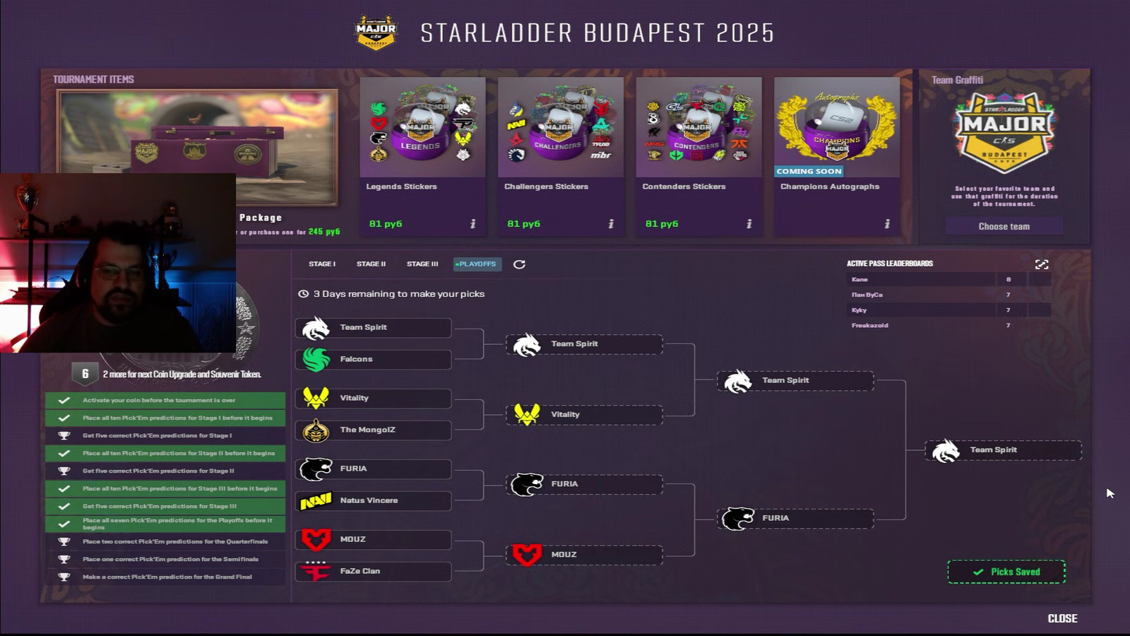 Best Pick'Ems for playoffs of StarLadder Budapest Major 2025. Pro ...